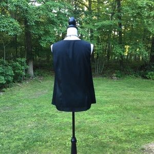 Ann Taylor | Tops | Ann Taylor New Black Vneck Rufflefront Tank Lg ...